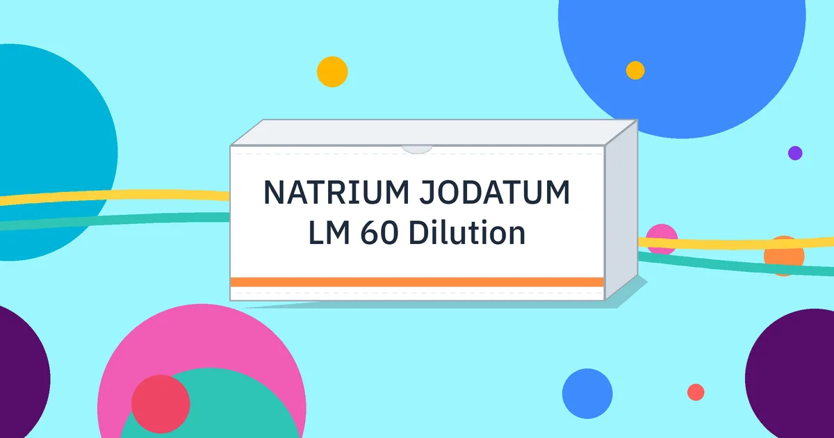 Symbolbild: Packung mit der Aufschrift NATRIUM JODATUM LM 60 Dilution (PZN 12964602) – Verfügbarkeit und Bezug in Apotheken in Frankfurt am Main