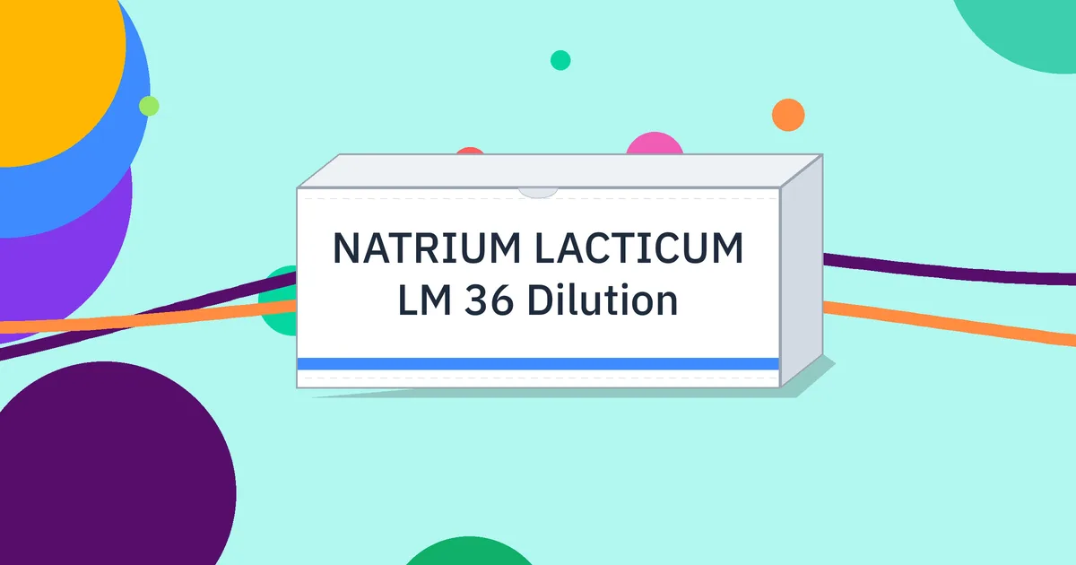 Symbolbild: Packung mit der Aufschrift NATRIUM LACTICUM LM 36 Dilution (PZN 12965033) – Verfügbarkeit und Bezug in Apotheken in Frankfurt am Main