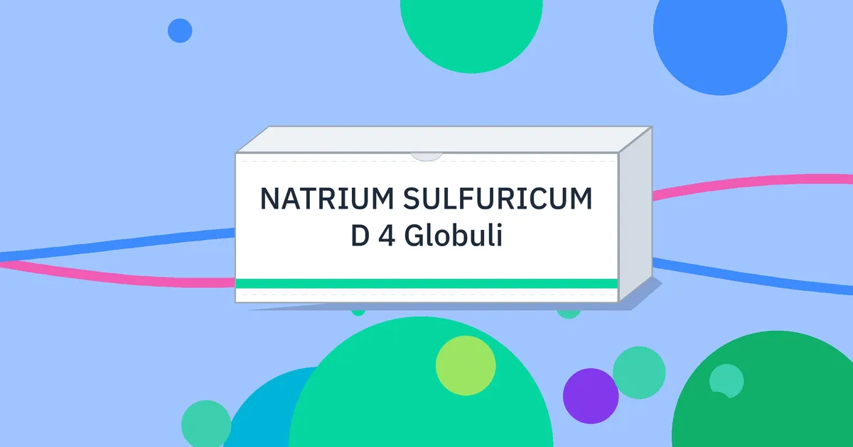 Symbolbild: Packung mit der Aufschrift NATRIUM SULFURICUM D 4 Globuli (PZN 02928137) – Verfügbarkeit und Bezug in Apotheken in Frankfurt am Main
