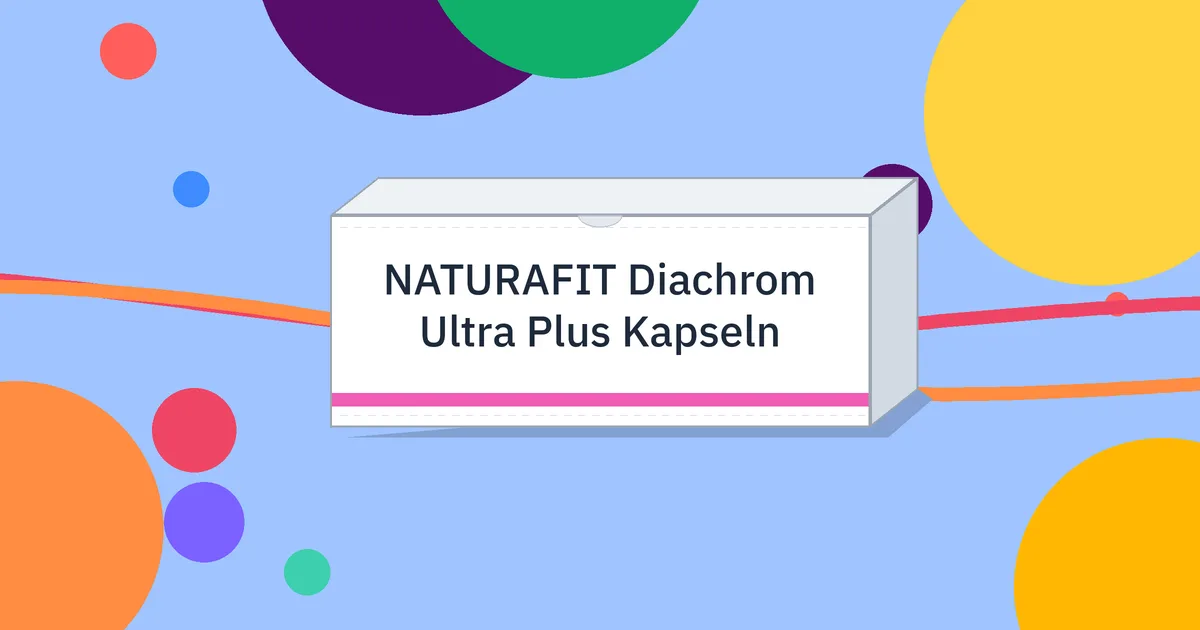 Symbolbild: Packung mit der Aufschrift NATURAFIT Diachrom Ultra Plus Kapseln (PZN 00705261) – Verfügbarkeit und Bezug in Apotheken in Frankfurt am Main