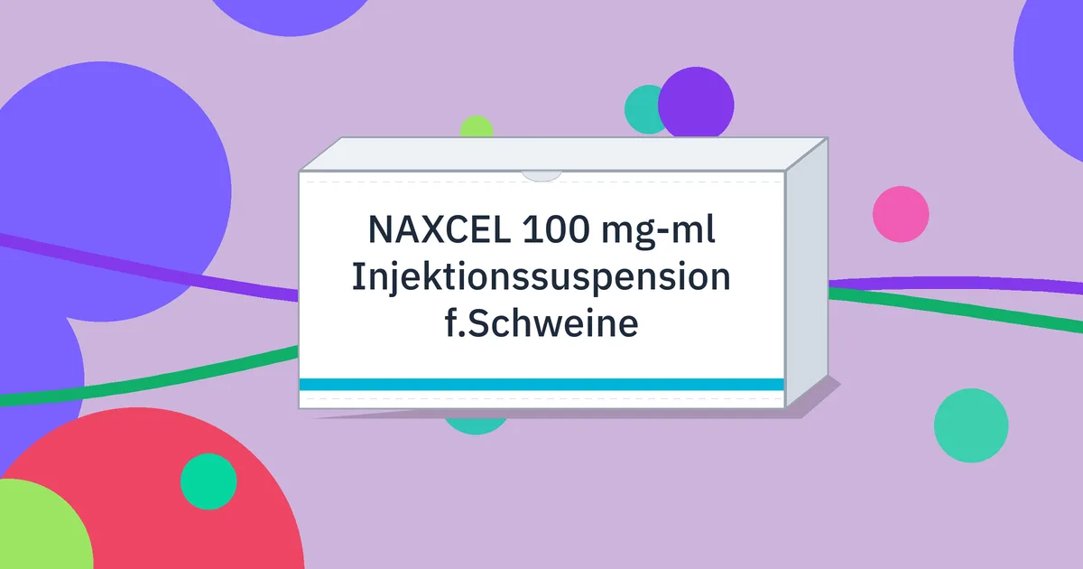 Symbolbild: Packung mit der Aufschrift NAXCEL 100 mg-ml Injektionssuspension f.Schweine (PZN 04537234) – Verfügbarkeit und Bezug in Apotheken in Frankfurt am Main
