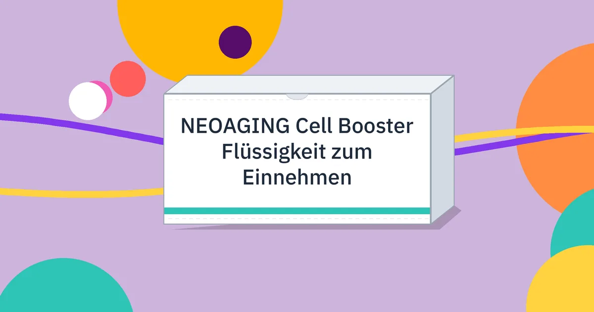 Symbolbild: Packung mit der Aufschrift NEOAGING Cell Booster Flüssigkeit zum Einnehmen (PZN 19500484) – Verfügbarkeit und Bezug in Apotheken in Frankfurt am Main