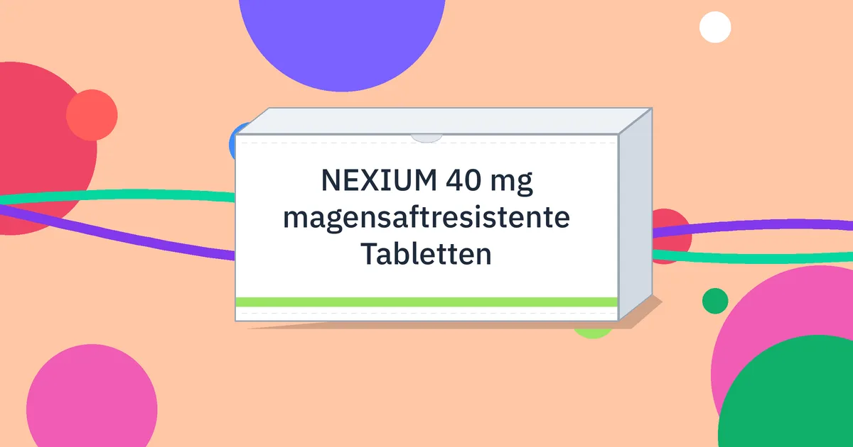 Symbolbild: Packung mit der Aufschrift NEXIUM 40 mg magensaftresistente Tabletten (PZN 15266264) – Verfügbarkeit und Bezug in Apotheken in Frankfurt am Main