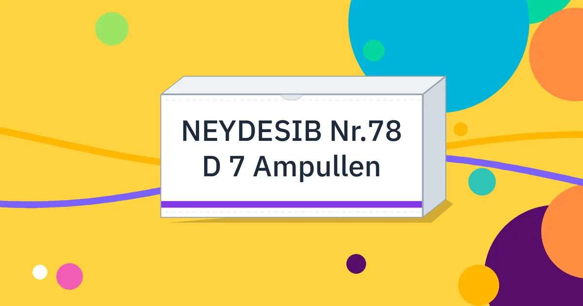 Symbolbild: Packung mit der Aufschrift NEYDESIB Nr.78 D 7 Ampullen (PZN 06487492) – Verfügbarkeit und Bezug in Apotheken in Frankfurt am Main