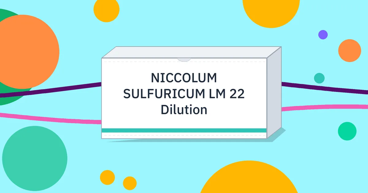 Symbolbild: Packung mit der Aufschrift NICCOLUM SULFURICUM LM 22 Dilution (PZN 12968741) – Verfügbarkeit und Bezug in Apotheken in Frankfurt am Main