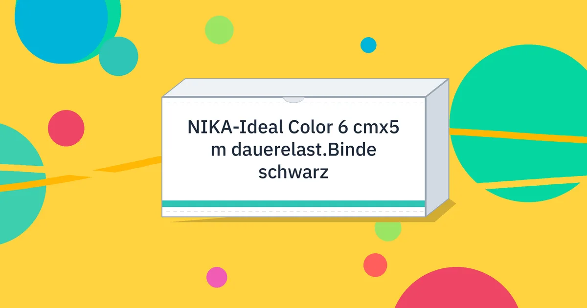 Symbolbild: Packung mit der Aufschrift NIKA-Ideal Color 6 cmx5 m dauerelast.Binde schwarz (PZN 14236114) – Verfügbarkeit und Bezug in Apotheken in Frankfurt am Main