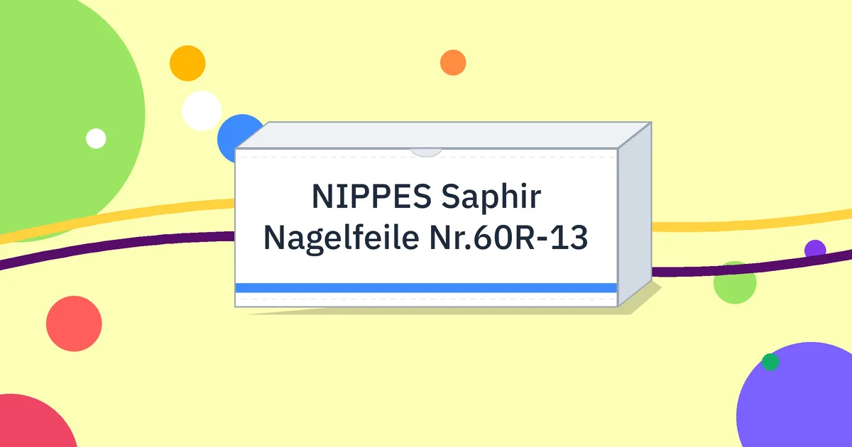 Symbolbild: Packung mit der Aufschrift NIPPES Saphir Nagelfeile Nr.60R-13 (PZN 09510501) – Verfügbarkeit und Bezug in Apotheken in Frankfurt am Main