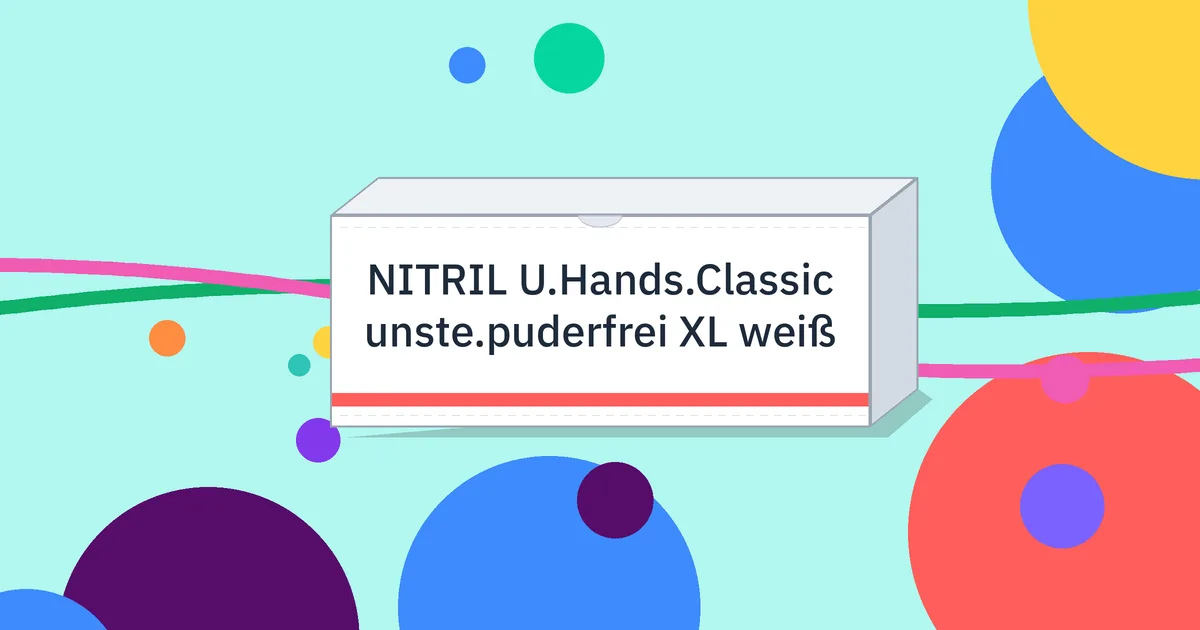 Symbolbild: Packung mit der Aufschrift NITRIL U.Hands.Classic unste.puderfrei XL weiß (PZN 11540225) – Verfügbarkeit und Bezug in Apotheken in Frankfurt am Main