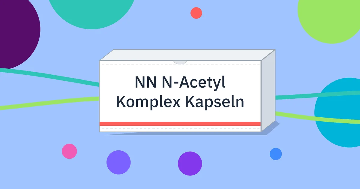 Symbolbild: Packung mit der Aufschrift NN N-Acetyl Komplex Kapseln (PZN 18240383) – Verfügbarkeit und Bezug in Apotheken in Frankfurt am Main