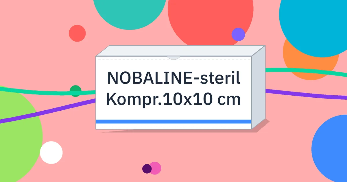 Symbolbild: Packung mit der Aufschrift NOBALINE-steril Kompr.10x10 cm (PZN 07742992) – Verfügbarkeit und Bezug in Apotheken in Frankfurt am Main