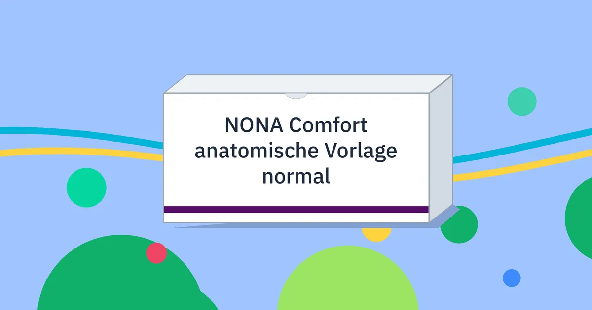 Symbolbild: Packung mit der Aufschrift NONA Comfort anatomische Vorlage normal (PZN 12538302) – Verfügbarkeit und Bezug in Apotheken in Frankfurt am Main