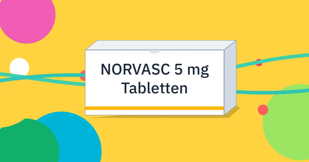 Symbolbild: Packung mit der Aufschrift NORVASC 5 mg Tabletten (PZN 12368797) – Verfügbarkeit und Bezug in Apotheken in Frankfurt am Main