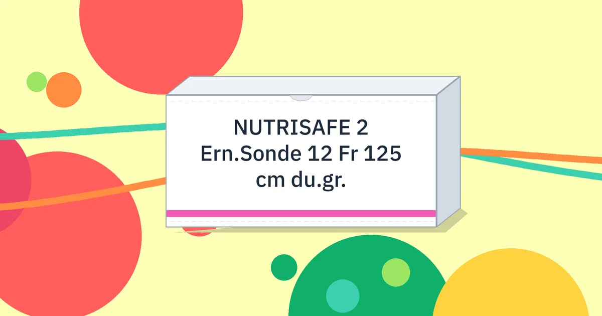 Symbolbild: Packung mit der Aufschrift NUTRISAFE 2 Ern.Sonde 12 Fr 125 cm du.gr. (PZN 04930026) – Verfügbarkeit und Bezug in Apotheken in Frankfurt am Main