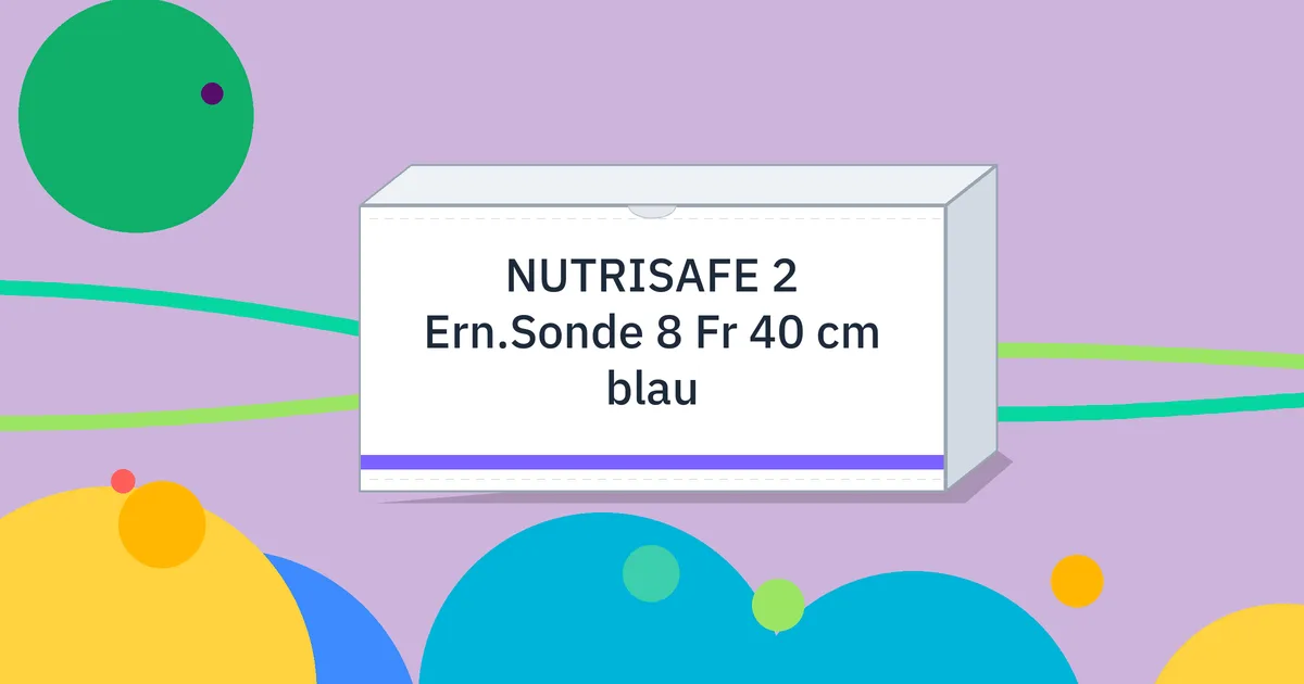 Symbolbild: Packung mit der Aufschrift NUTRISAFE 2 Ern.Sonde 8 Fr 40 cm blau (PZN 06847507) – Verfügbarkeit und Bezug in Apotheken in Frankfurt am Main