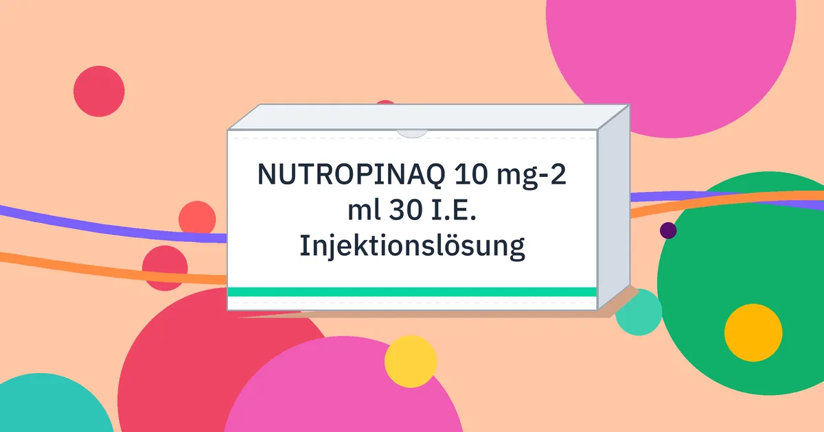 Symbolbild: Packung mit der Aufschrift NUTROPINAQ 10 mg-2 ml 30 I.E. Injektionslösung (PZN 16875686) – Verfügbarkeit und Bezug in Apotheken in Frankfurt am Main