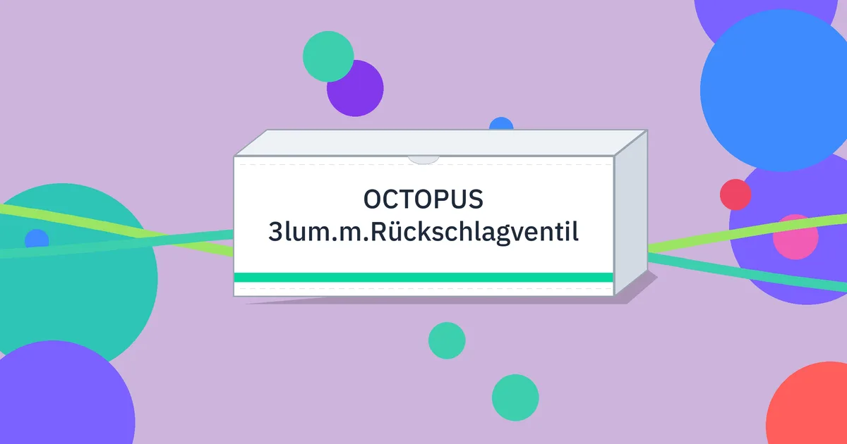 Symbolbild: Packung mit der Aufschrift OCTOPUS 3lum.m.Rückschlagventil (PZN 07336631) – Verfügbarkeit und Bezug in Apotheken in Frankfurt am Main