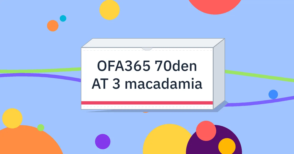 Symbolbild: Packung mit der Aufschrift OFA365 70den AT 3 macadamia (PZN 16722497) – Verfügbarkeit und Bezug in Apotheken in Frankfurt am Main