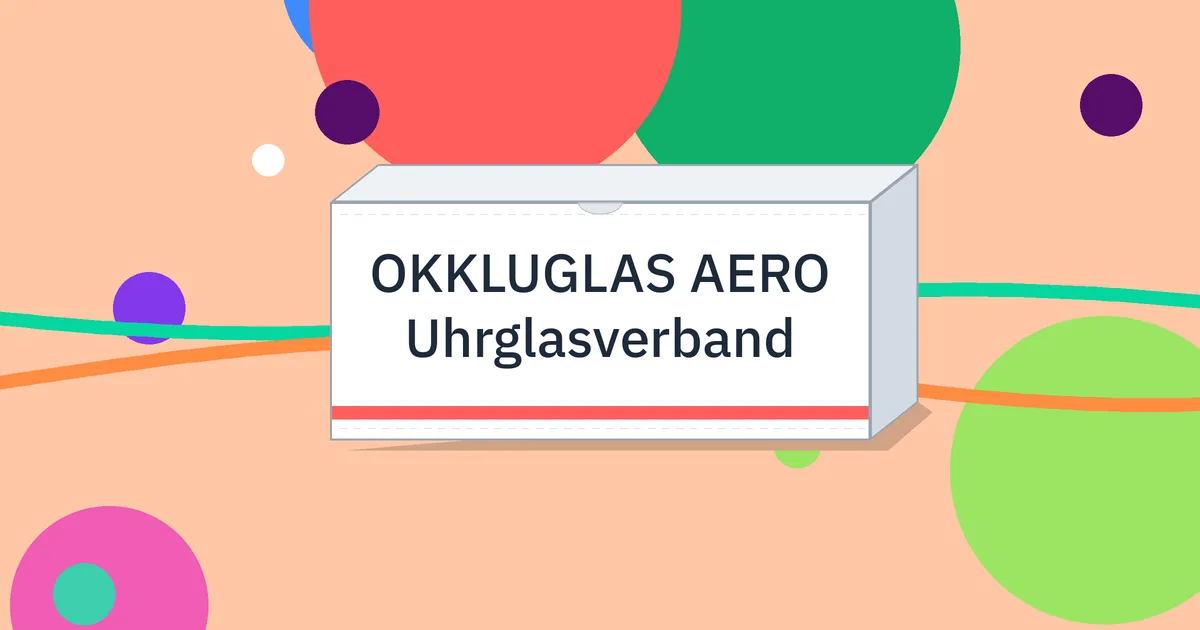 Symbolbild: Packung mit der Aufschrift OKKLUGLAS AERO Uhrglasverband (PZN 04173631) – Verfügbarkeit und Bezug in Apotheken in Frankfurt am Main