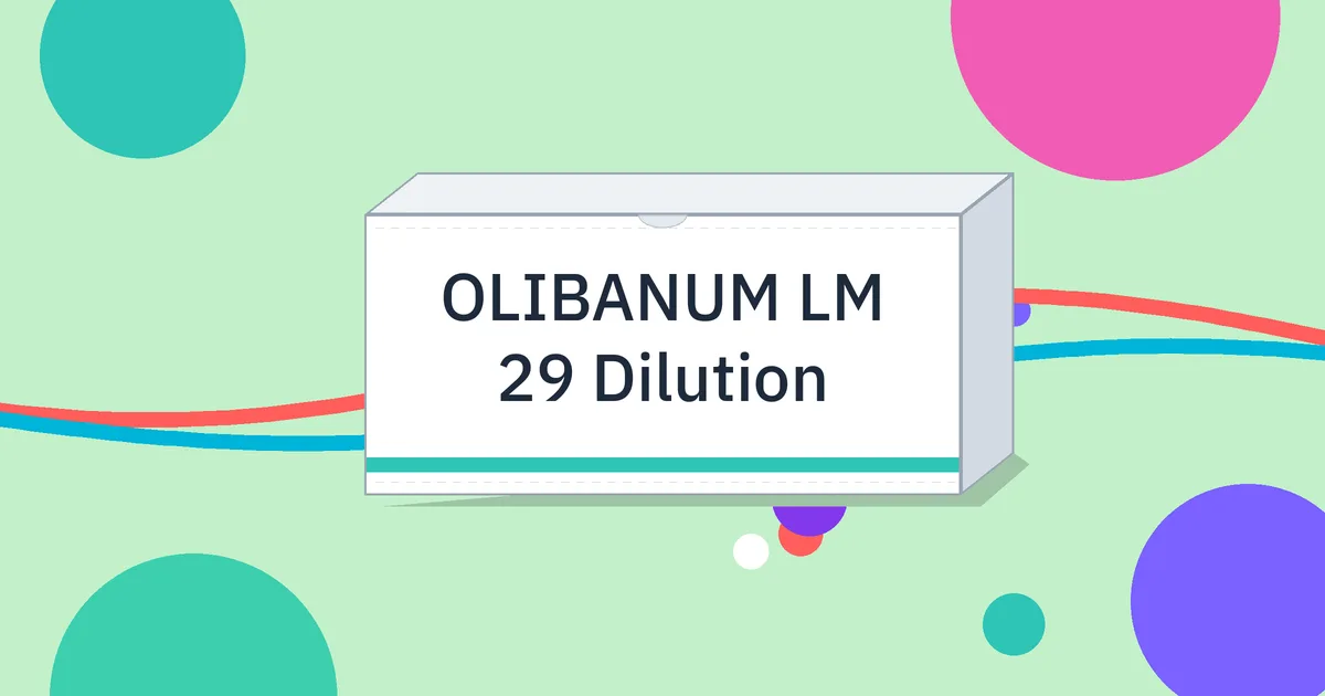 Symbolbild: Packung mit der Aufschrift OLIBANUM LM 29 Dilution (PZN 12971884) – Verfügbarkeit und Bezug in Apotheken in Frankfurt am Main