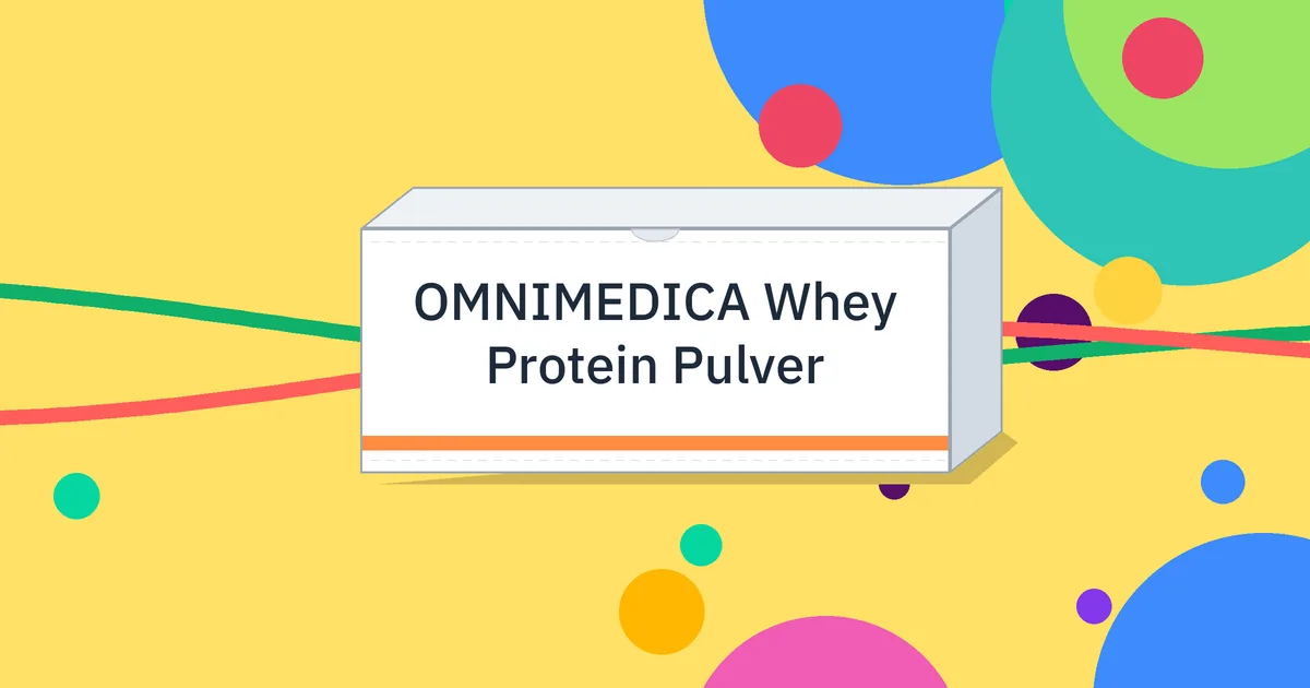Symbolbild: Packung mit der Aufschrift OMNIMEDICA Whey Protein Pulver (PZN 19142866) – Verfügbarkeit und Bezug in Apotheken in Frankfurt am Main