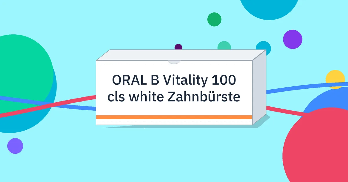 Symbolbild: Packung mit der Aufschrift ORAL B Vitality 100 cls white Zahnbürste (PZN 14289205) – Verfügbarkeit und Bezug in Apotheken in Frankfurt am Main