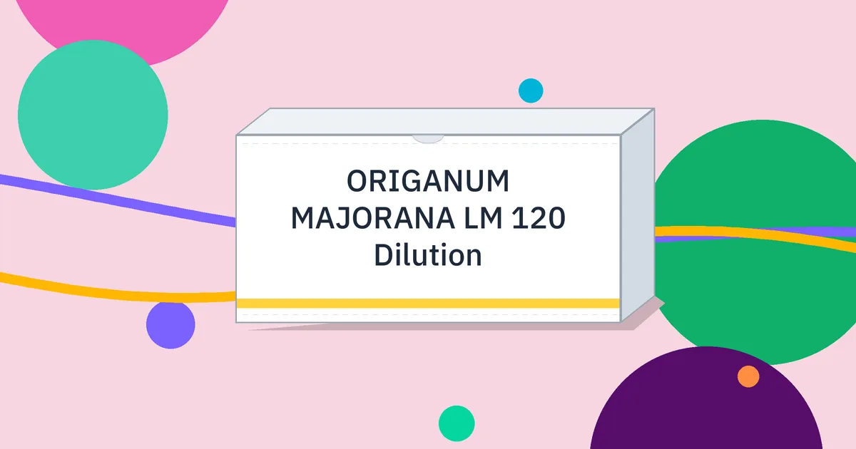 Symbolbild: Packung mit der Aufschrift ORIGANUM MAJORANA LM 120 Dilution (PZN 12972903) – Verfügbarkeit und Bezug in Apotheken in Frankfurt am Main