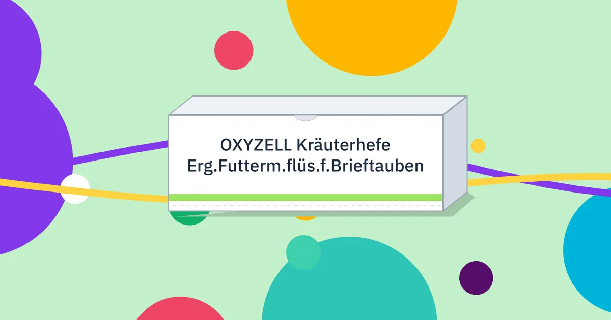 Symbolbild: Packung mit der Aufschrift OXYZELL Kräuterhefe Erg.Futterm.flüs.f.Brieftauben (PZN 14448796) – Verfügbarkeit und Bezug in Apotheken in Frankfurt am Main