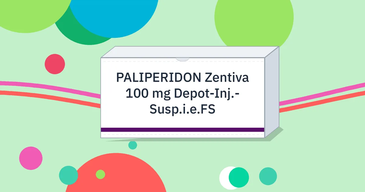Symbolbild: Packung mit der Aufschrift PALIPERIDON Zentiva 100 mg Depot-Inj.-Susp.i.e.FS (PZN 20038186) – Verfügbarkeit und Bezug in Apotheken in Frankfurt am Main