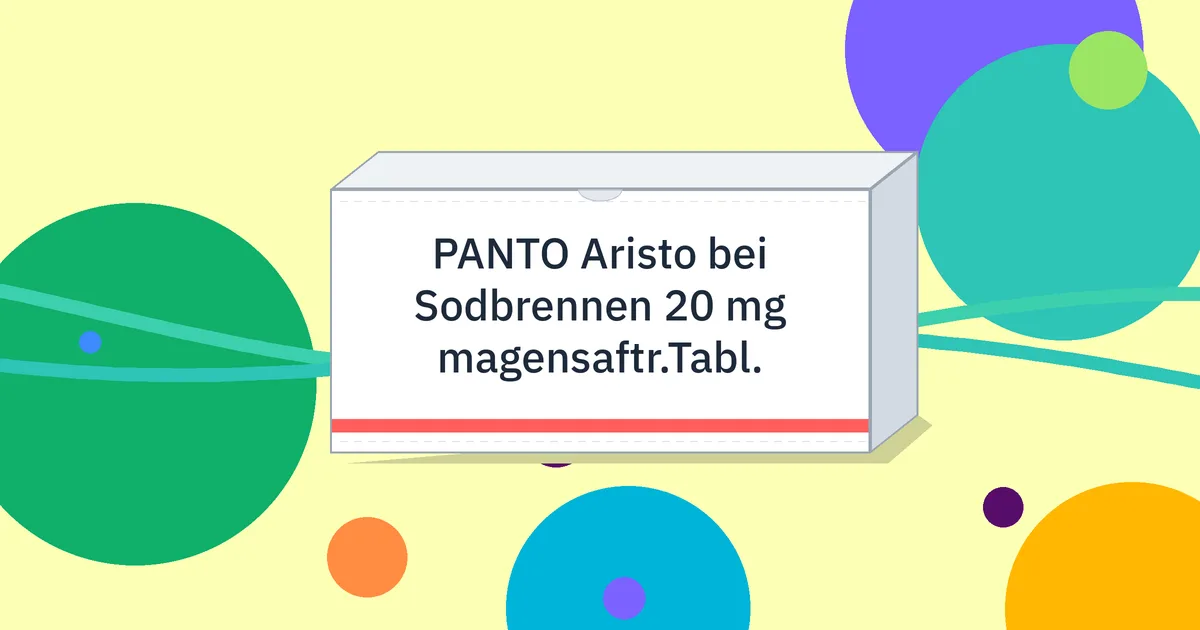 Symbolbild: Packung mit der Aufschrift PANTO Aristo bei Sodbrennen 20 mg magensaftr.Tabl. (PZN 07021910) – Verfügbarkeit und Bezug in Apotheken in Frankfurt am Main