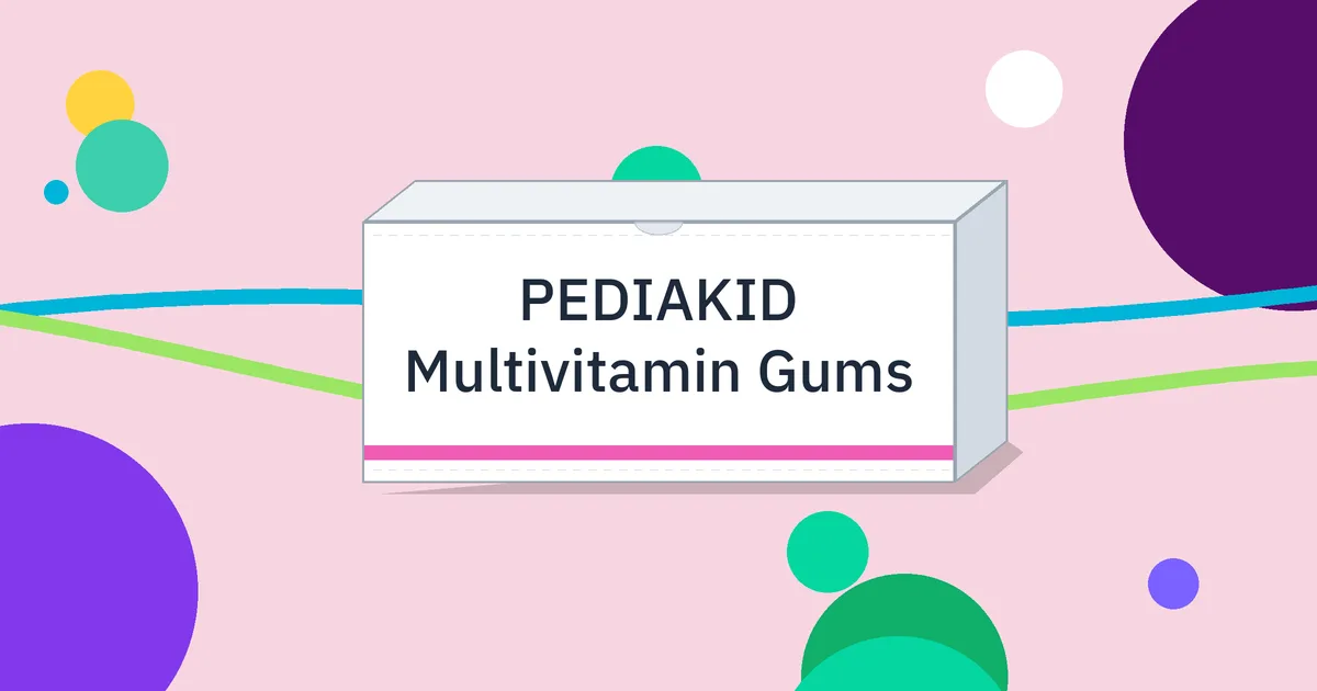 Symbolbild: Packung mit der Aufschrift PEDIAKID Multivitamin Gums (PZN 16880919) – Verfügbarkeit und Bezug in Apotheken in Frankfurt am Main