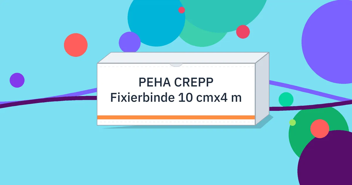 Symbolbild: Packung mit der Aufschrift PEHA CREPP Fixierbinde 10 cmx4 m (PZN 20541028) – Verfügbarkeit und Bezug in Apotheken in Frankfurt am Main