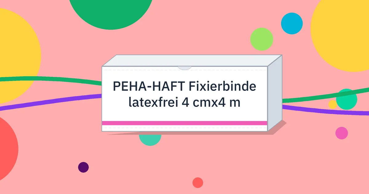 Symbolbild: Packung mit der Aufschrift PEHA-HAFT Fixierbinde latexfrei 4 cmx4 m (PZN 18879642) – Verfügbarkeit und Bezug in Apotheken in Frankfurt am Main