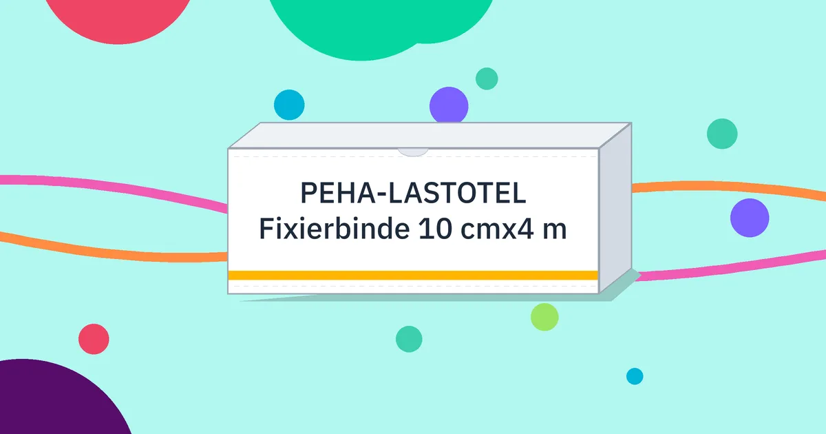 Symbolbild: Packung mit der Aufschrift PEHA-LASTOTEL Fixierbinde 10 cmx4 m (PZN 19703129) – Verfügbarkeit und Bezug in Apotheken in Frankfurt am Main