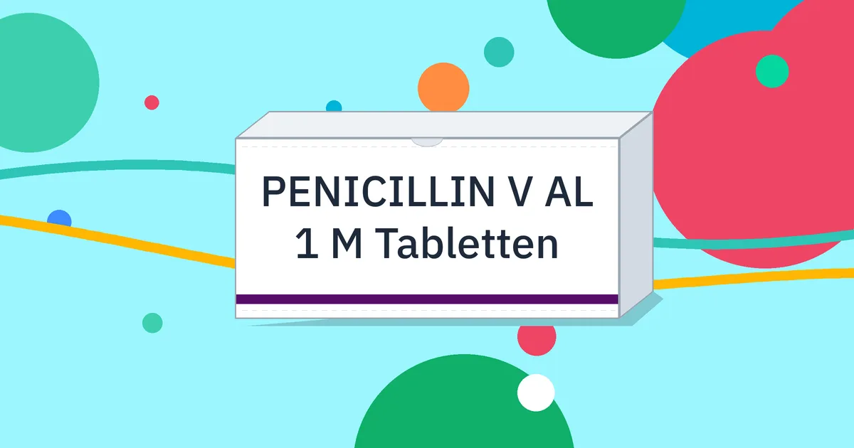 Symbolbild: Packung mit der Aufschrift PENICILLIN V AL 1 M Tabletten (PZN 04748333) – Verfügbarkeit und Bezug in Apotheken in Frankfurt am Main