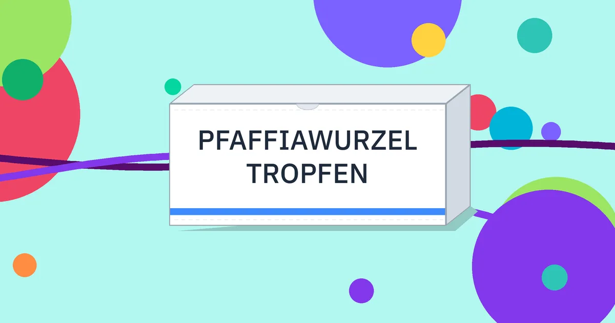 Symbolbild: Packung mit der Aufschrift PFAFFIAWURZEL TROPFEN (PZN 14283421) – Verfügbarkeit und Bezug in Apotheken in Frankfurt am Main