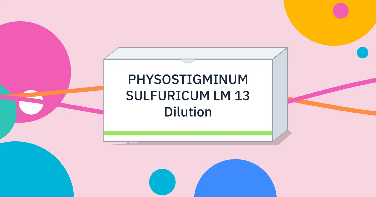 Symbolbild: Packung mit der Aufschrift PHYSOSTIGMINUM SULFURICUM LM 13 Dilution (PZN 13640209) – Verfügbarkeit und Bezug in Apotheken in Frankfurt am Main