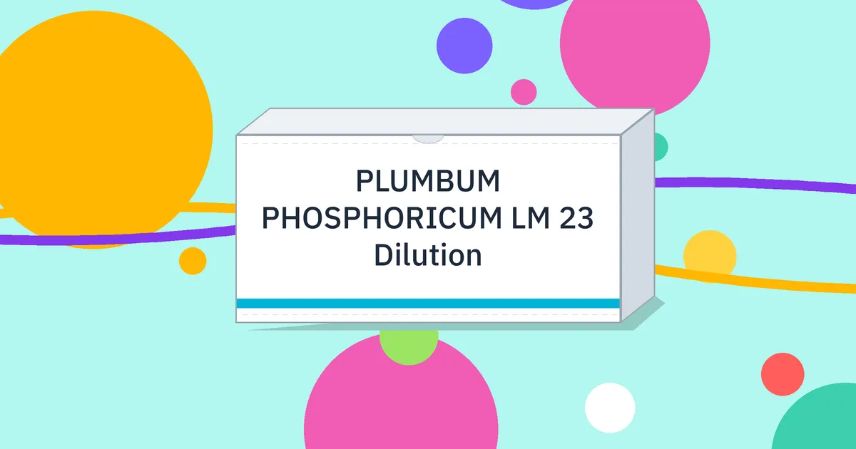 Symbolbild: Packung mit der Aufschrift PLUMBUM PHOSPHORICUM LM 23 Dilution (PZN 13042626) – Verfügbarkeit und Bezug in Apotheken in Frankfurt am Main