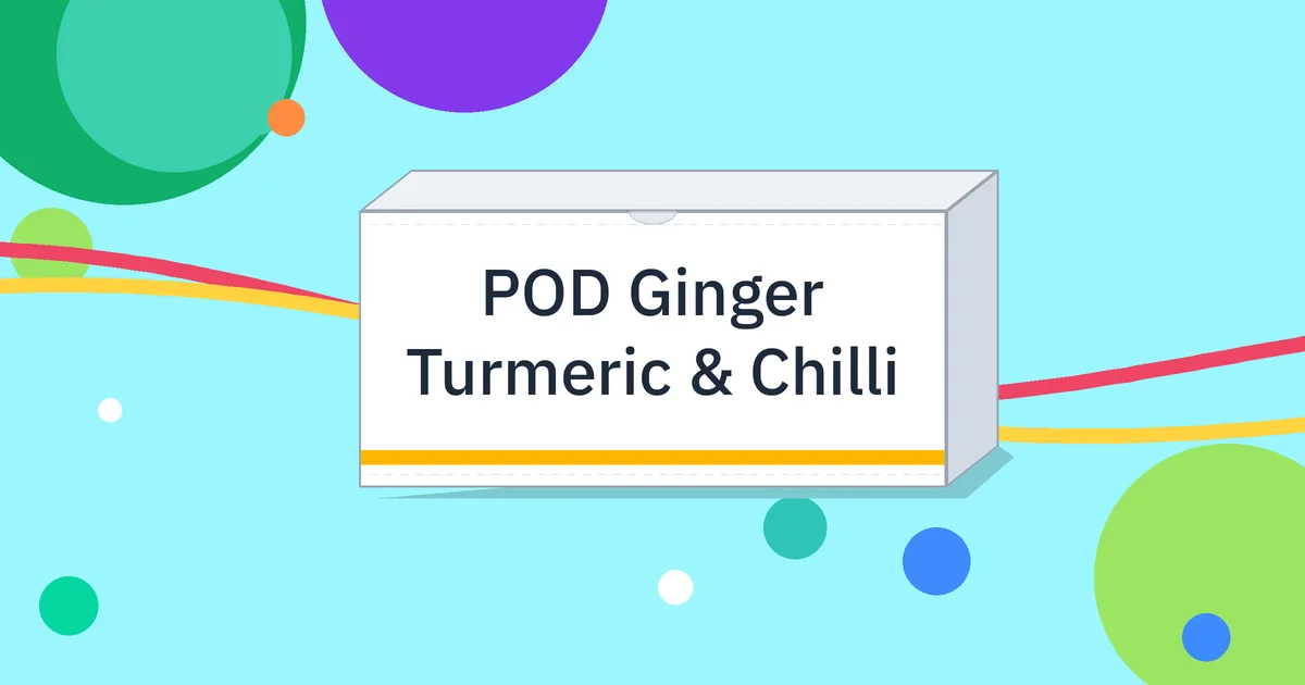 Symbolbild: Packung mit der Aufschrift POD Ginger Turmeric & Chilli (PZN 18907580) – Verfügbarkeit und Bezug in Apotheken in Frankfurt am Main
