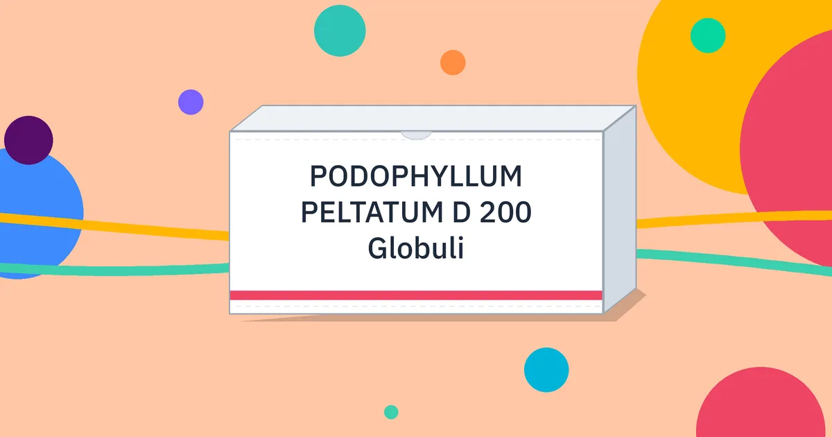 Symbolbild: Packung mit der Aufschrift PODOPHYLLUM PELTATUM D 200 Globuli (PZN 15330157) – Verfügbarkeit und Bezug in Apotheken in Frankfurt am Main
