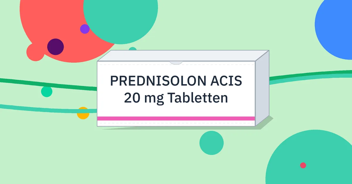 Symbolbild: Packung mit der Aufschrift PREDNISOLON ACIS 20 mg Tabletten (PZN 00985154) – Verfügbarkeit und Bezug in Apotheken in Frankfurt am Main