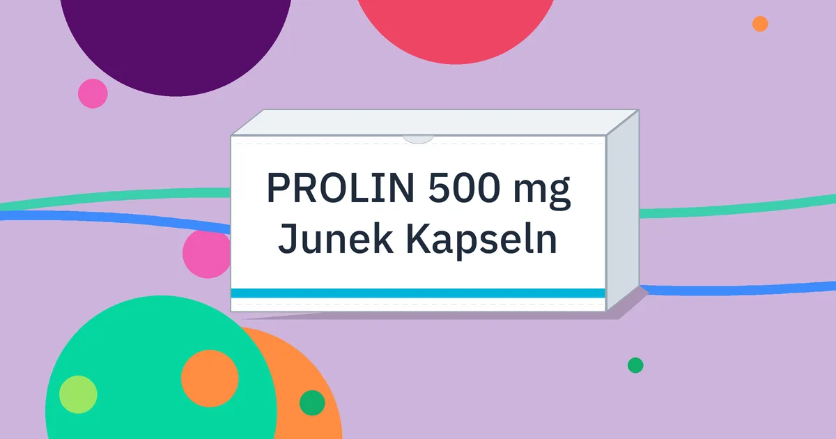 Symbolbild: Packung mit der Aufschrift PROLIN 500 mg Junek Kapseln (PZN 00135384) – Verfügbarkeit und Bezug in Apotheken in Frankfurt am Main