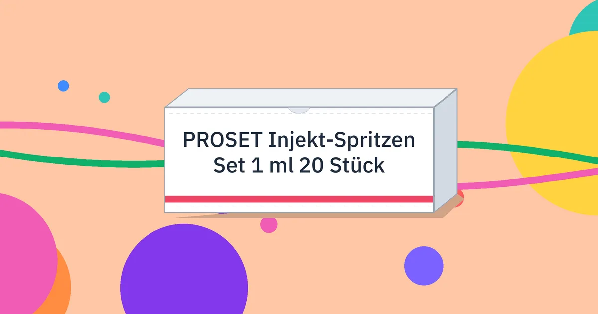 Symbolbild: Packung mit der Aufschrift PROSET Injekt-Spritzen Set 1 ml 20 Stück (PZN 11125503) – Verfügbarkeit und Bezug in Apotheken in Frankfurt am Main