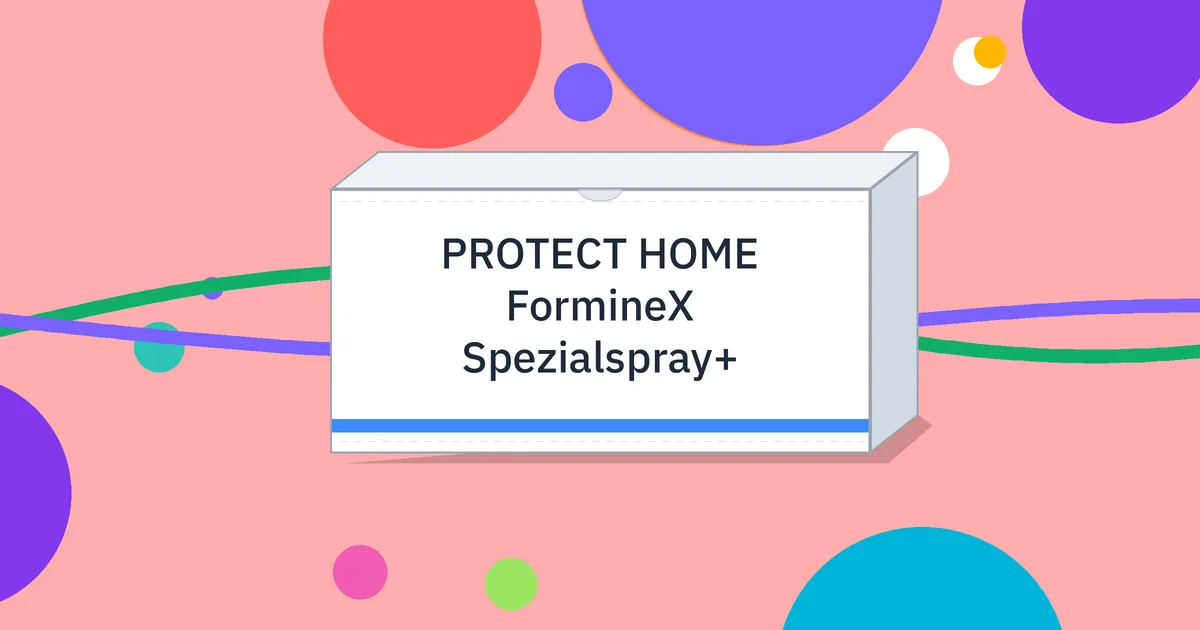 Symbolbild: Packung mit der Aufschrift PROTECT HOME FormineX Spezialspray+ (PZN 16782370) – Verfügbarkeit und Bezug in Apotheken in Frankfurt am Main