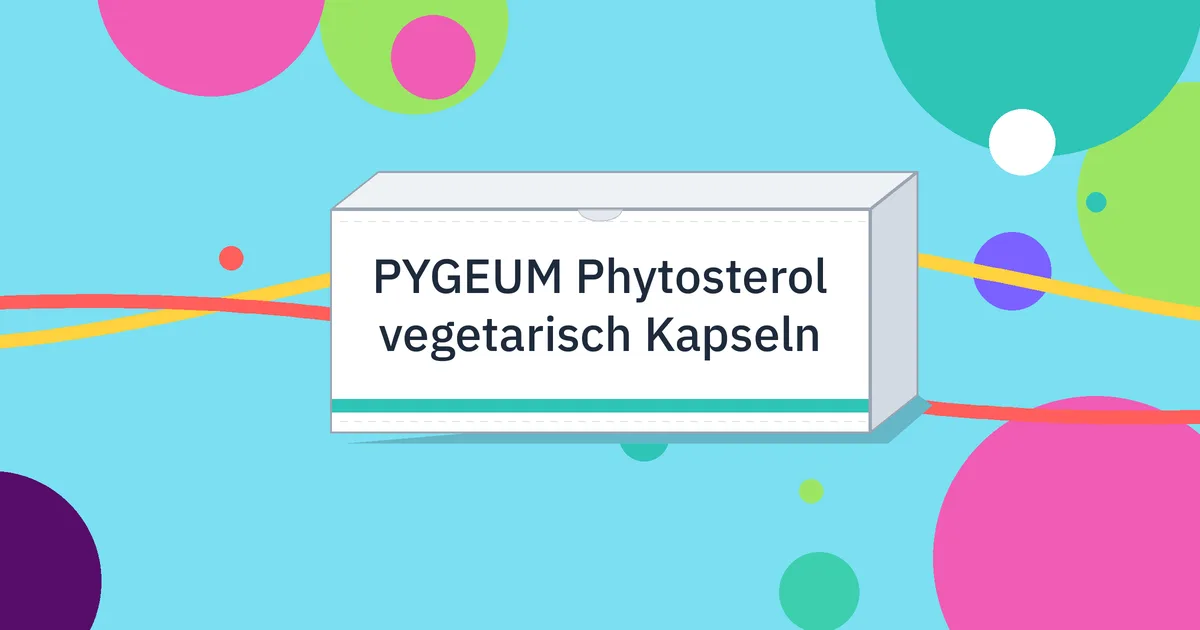 Symbolbild: Packung mit der Aufschrift PYGEUM Phytosterol vegetarisch Kapseln (PZN 01129049) – Verfügbarkeit und Bezug in Apotheken in Frankfurt am Main