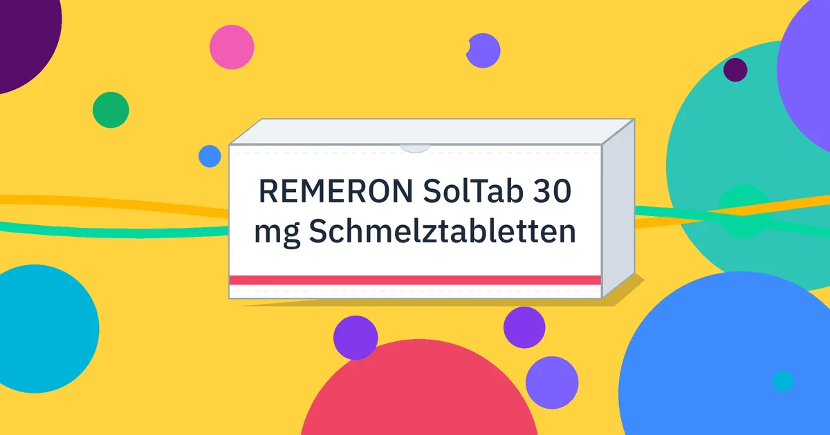 Symbolbild: Packung mit der Aufschrift REMERON SolTab 30 mg Schmelztabletten (PZN 00781032) – Verfügbarkeit und Bezug in Apotheken in Frankfurt am Main