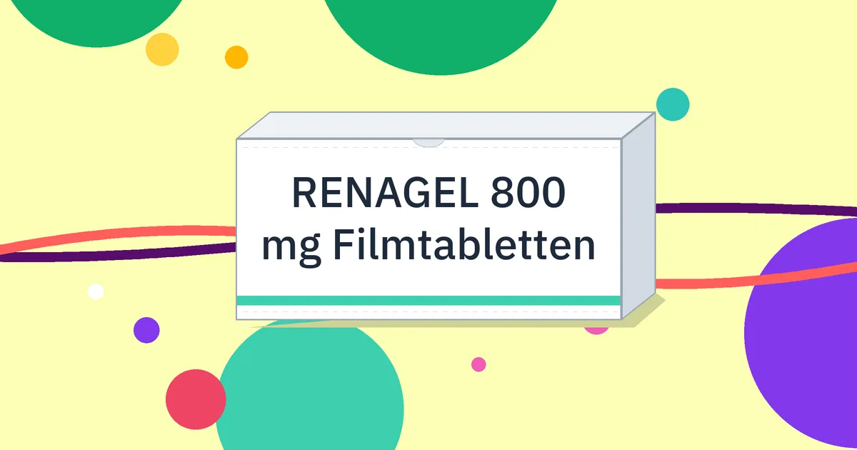 Symbolbild: Packung mit der Aufschrift RENAGEL 800 mg Filmtabletten (PZN 16499059) – Verfügbarkeit und Bezug in Apotheken in Frankfurt am Main
