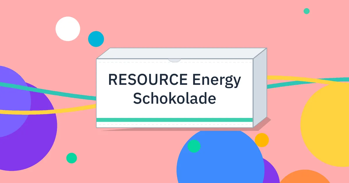 Symbolbild: Packung mit der Aufschrift RESOURCE Energy Schokolade (PZN 19275981) – Verfügbarkeit und Bezug in Apotheken in Frankfurt am Main