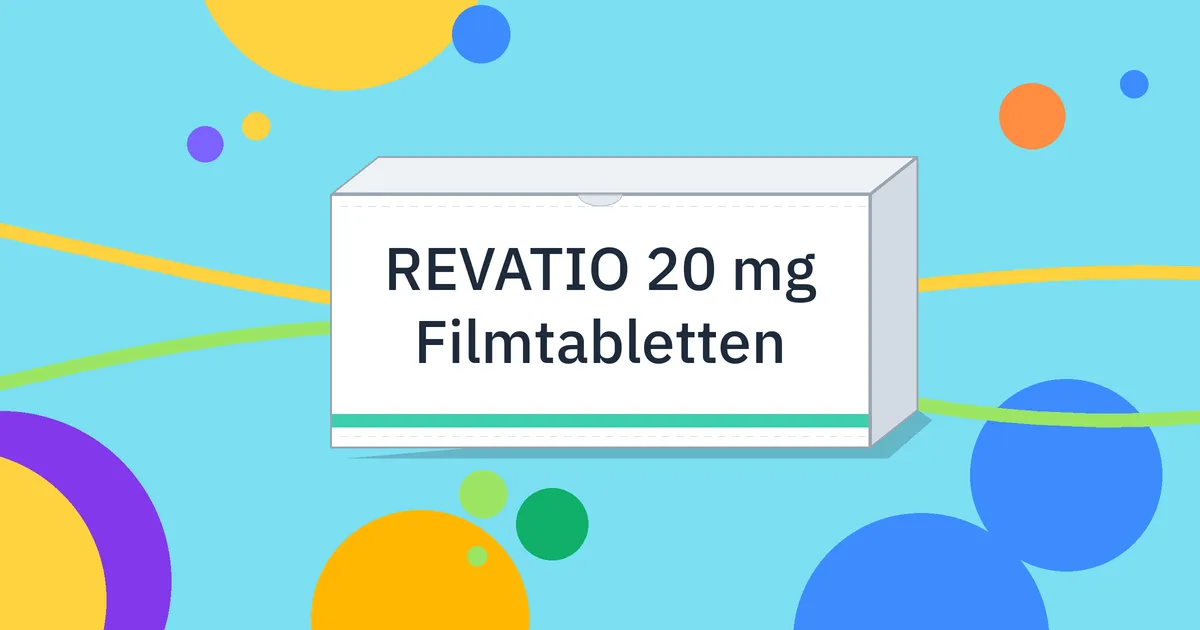 Symbolbild: Packung mit der Aufschrift REVATIO 20 mg Filmtabletten (PZN 18804288) – Verfügbarkeit und Bezug in Apotheken in Frankfurt am Main