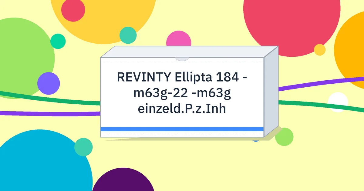 Symbolbild: Packung mit der Aufschrift REVINTY Ellipta 184 -m63g-22 -m63g einzeld.P.z.Inh (PZN 16868781) – Verfügbarkeit und Bezug in Apotheken in Frankfurt am Main
