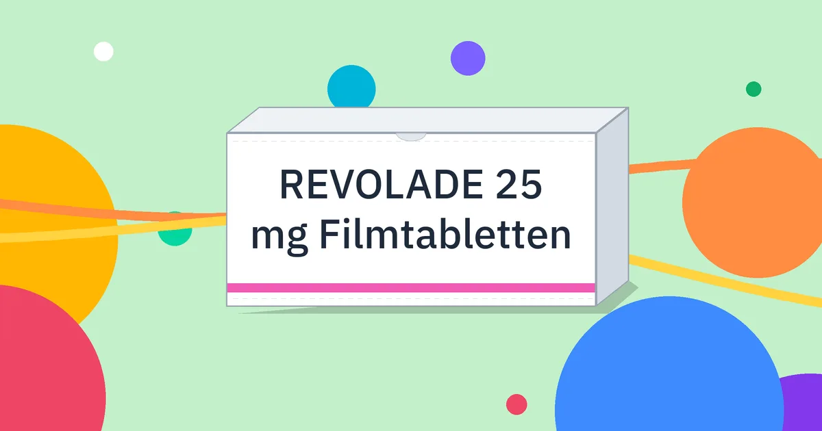 Symbolbild: Packung mit der Aufschrift REVOLADE 25 mg Filmtabletten (PZN 11724853) – Verfügbarkeit und Bezug in Apotheken in Frankfurt am Main